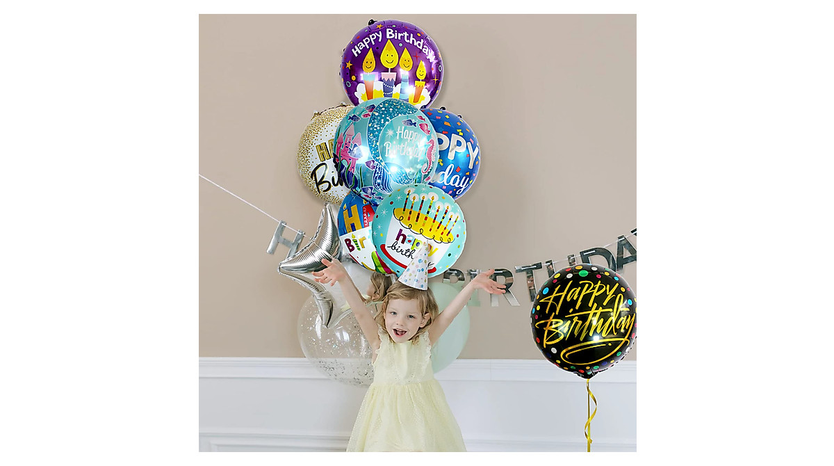 24 Pcs Happy Birthday Foil Balloons for Parties