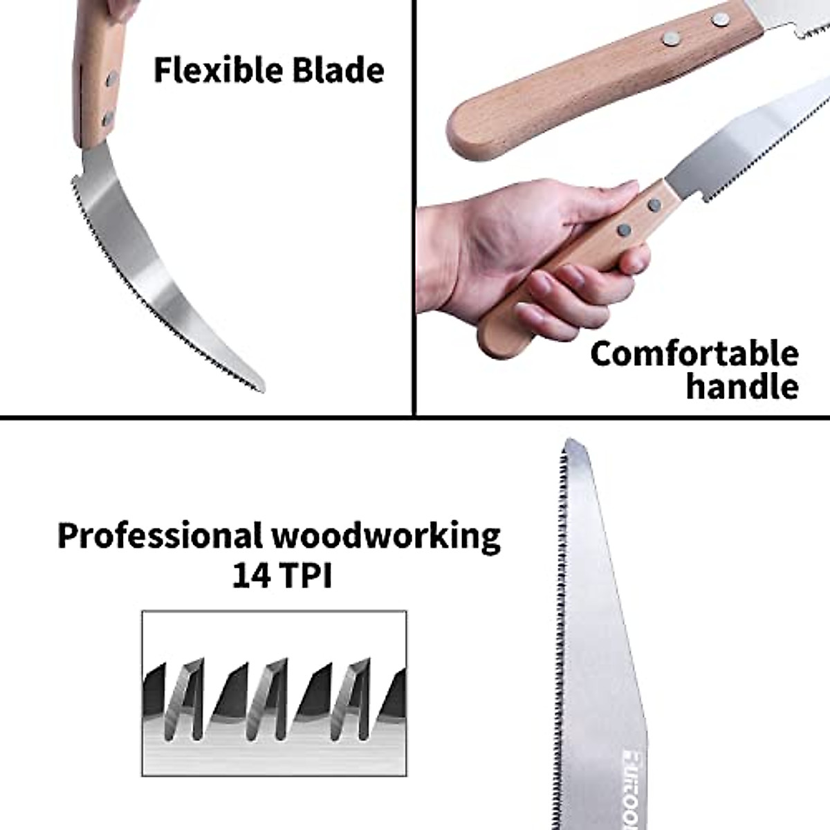 RUITOOL Japanese Hand Saw 6 Inch Pull Saw SK5-Steel Flexible Blade 14TPI Flush Cut Trim Saw Wood Saw Wood Handle for Woodworking Hand Tools