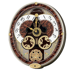 SEIKO Melodies In Motion Wall Clock Wall Clock, Golden French Horns