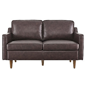 Modway Impart Upholstered Leather, Loveseat, Brown