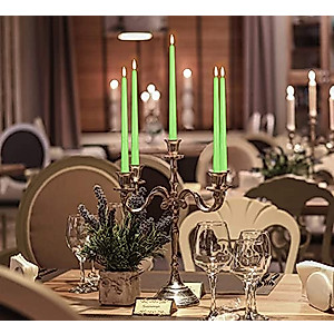 12 Pack Tall Taper Candles - 12 Inch Lime Dripless, Unscented Dinner Candle - Paraffin Wax with Cotton Wicks - 10 Hour Burn Time