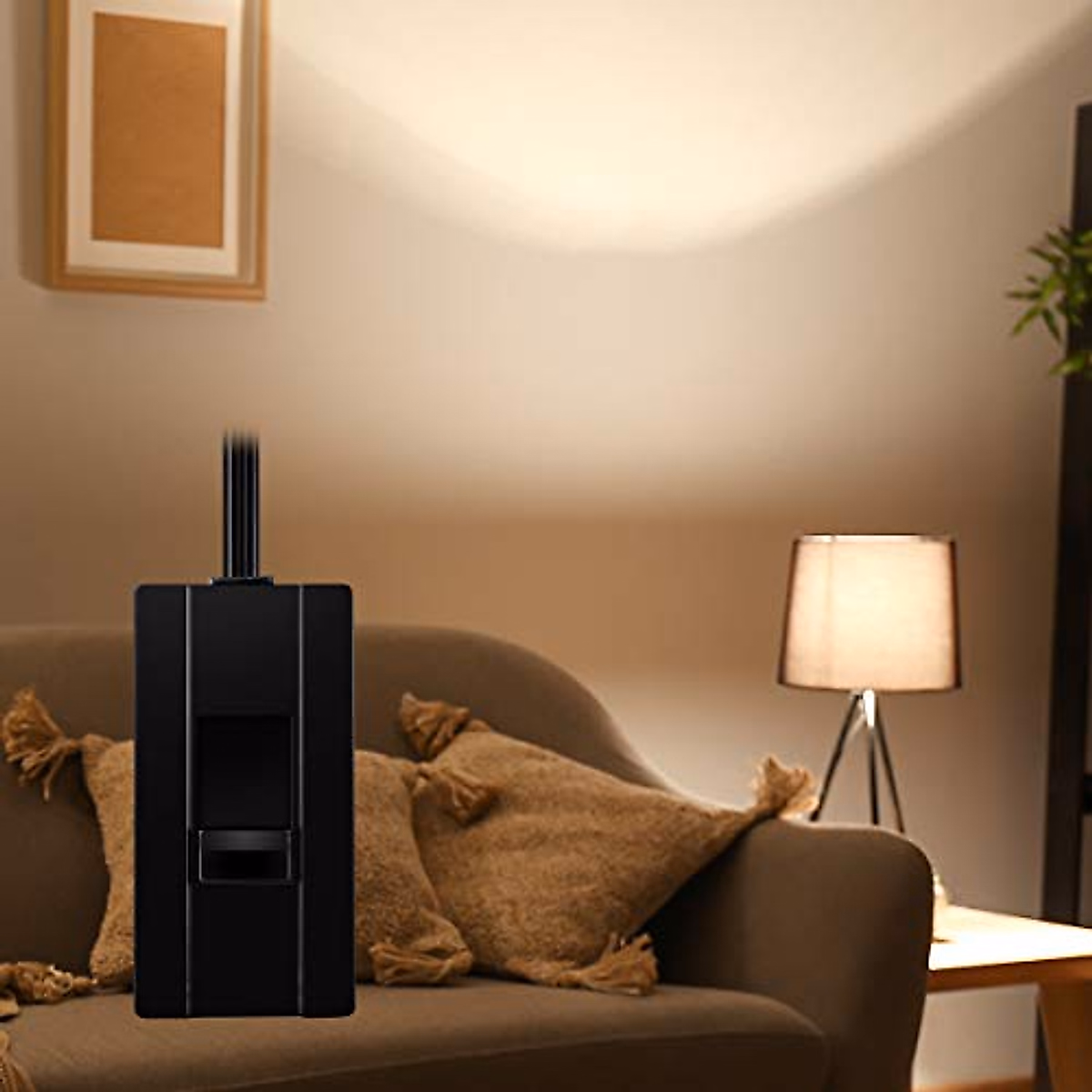 TOPGREENER Table-Top Plug in Dimmer for Table or Floor Lamps, Slide Control, Works with 360 Watt Incandescent/Halogen and 150 Watt Dimmable CFL/LED, Off at lowest dim, 6ft Cord, TGTTDL300-BK, Black