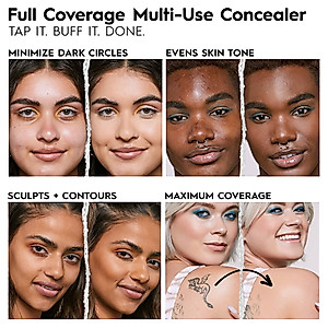 Urban Decay Quickie 24HR Multi-Use Full Coverage Concealer – Waterproof – Dual-Ended with Brush - Hydrating with Vitamin E - Natural Finish - Vegan & Cruelty Free - 20NN, 0.55 Oz