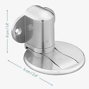 Navaris 1x Magnetic Door Stop - Magnetic Metals Door Stoppers Stopper Catch with Built-in Magnet - Magnetized Door Stop with Concealed Catch