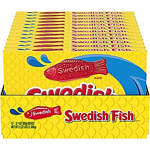 SWEDISH FISH Soft & Chewy Candy, 12 - 3.1 Oz Boxes