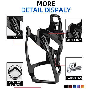 ROCKBROS Bike Water Bottle Holder Ultra-Light Bicycle Bottle Cages with Screws Tool, Universal Bike Cup Holder for Road MTB Mountain Bikes Cycling Accessories（2 Pack）