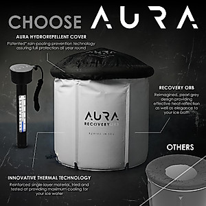 LARGE Ice Bath Tub-Portable Cold Plunge for Ultimate Water Therapy,Relaxing Plunge Bathtub,Spa for Ice Baths Soaking,Reinforced Material,Water-Repellent Lid for Recovery(Grey)