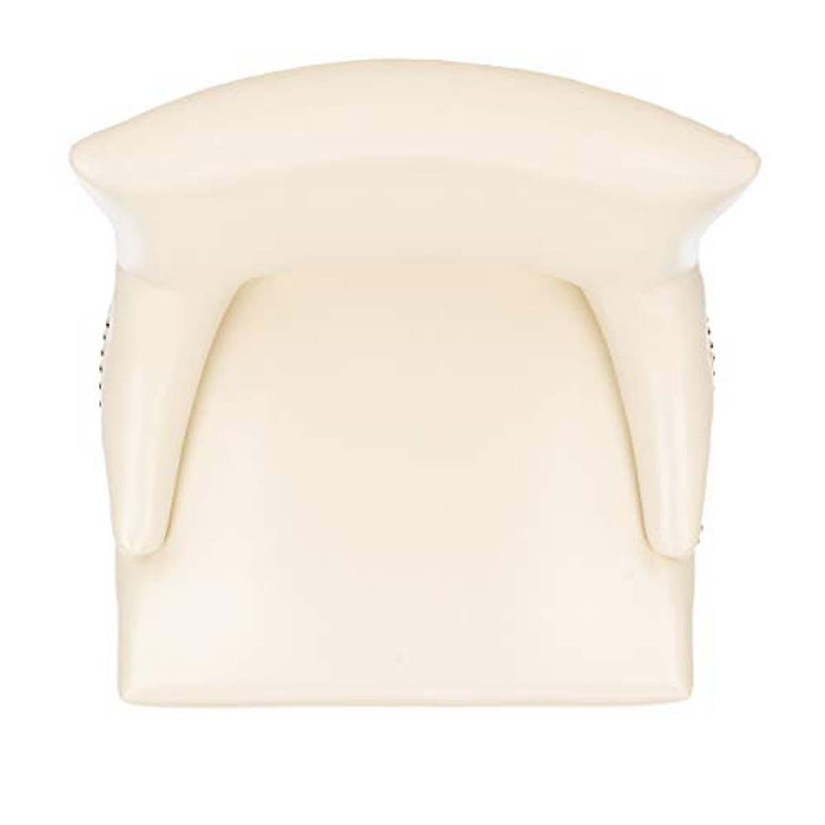 Safavieh Mercer Collection Christine Cream Leather Nailhead Dining Chair, Set of 2