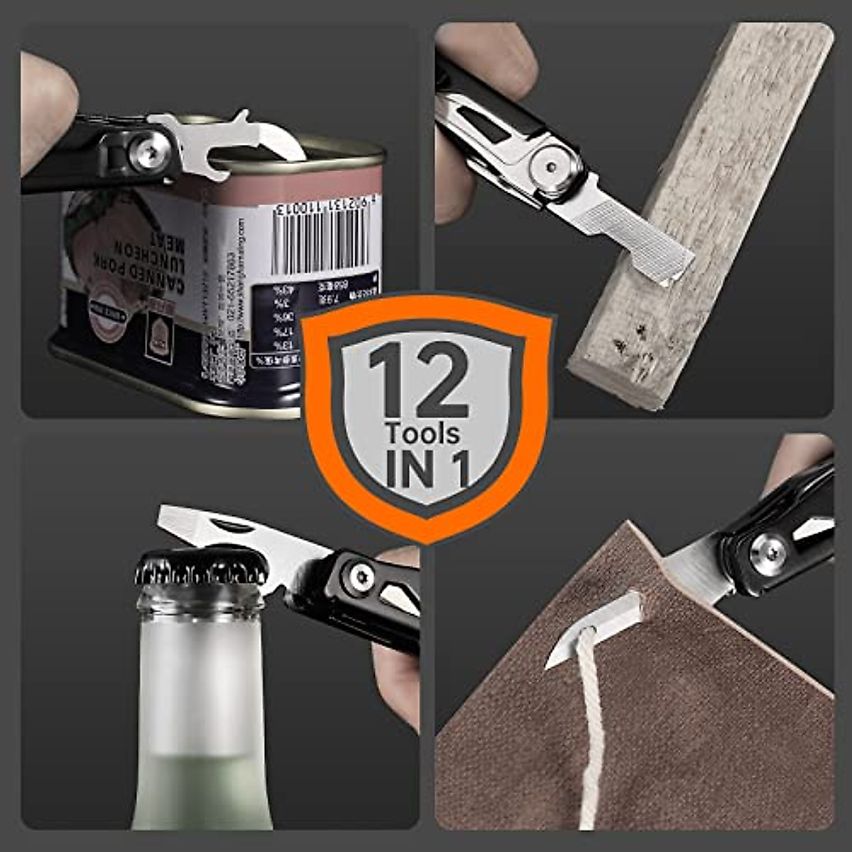 NexTool Knight Multi Tool Pocket Knife, Multitool Knife with Huge Scissors, Glass Breaker, Can/Bottle Opener, Floding Camping Knife with Safety Locking for Camping/Emergencies/EDC, Cool Gifts for Men