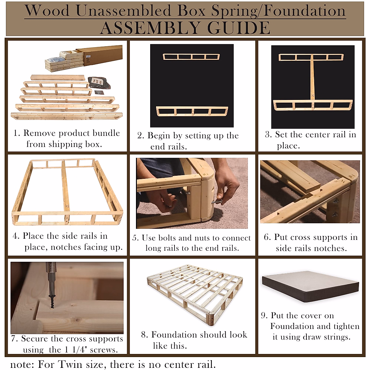 Treaton 9-Inch Medium Firm Tight top Single Sided Hybrid Mattress with 5” Unassembled Box Spring, Queen, Black