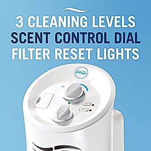 Febreze HEPA-Type Tower, Medium to Large Room Air Purifier, 25" x 10.2" x 8", White