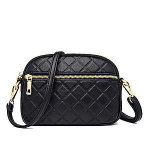 FSD.WG Women's Leather Crossbody Bag Lightweight Shoulder Bag and Stylish Clutch Bag Large Capacity Durable Gift for Ladies