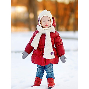 SATINIOR 3 Pairs Toddler Magic Stretch Mittens Little Girls Soft Knit Mitten Baby Boys Winter Knitted Gloves