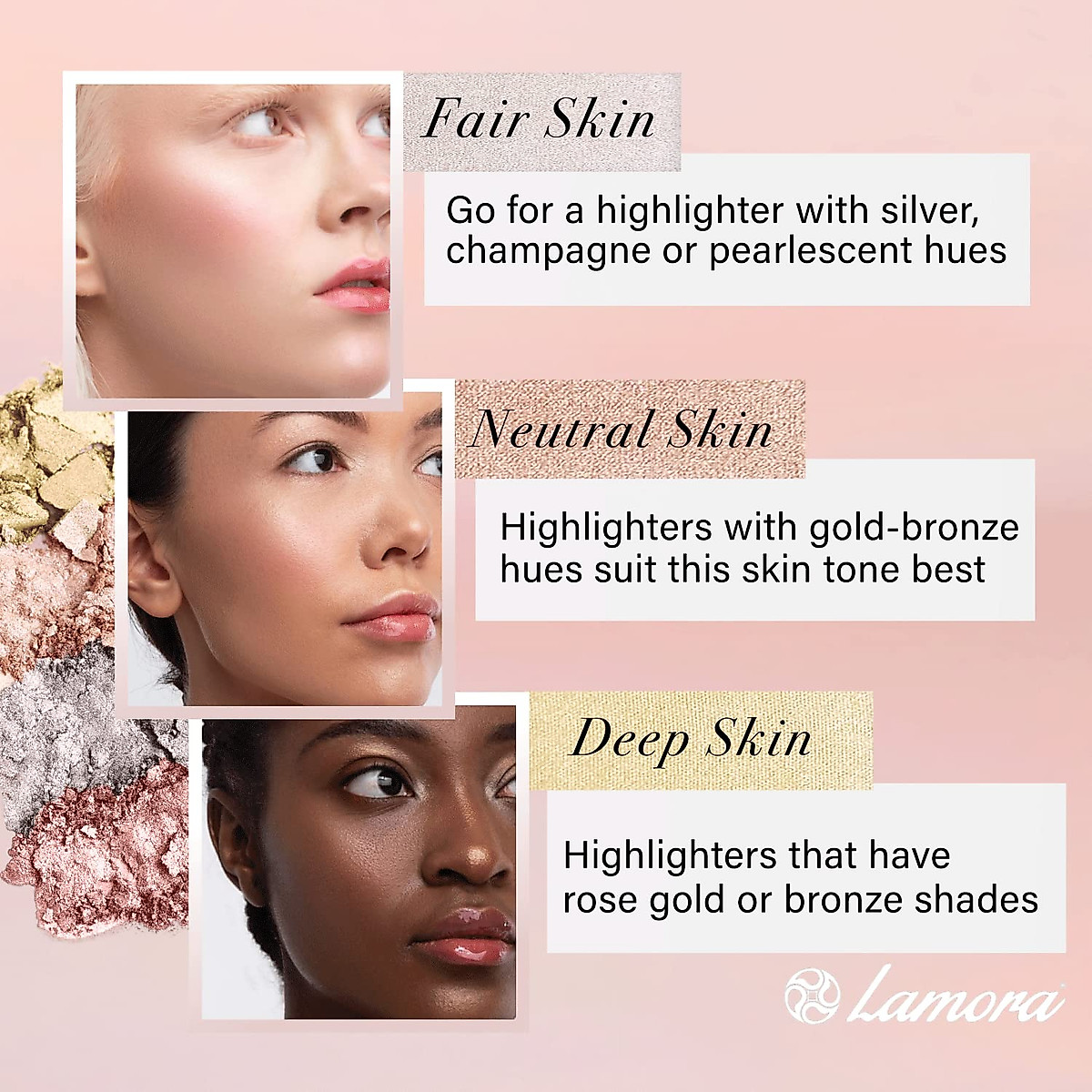 Highlighter Palette Highlighter Makeup Iluminador - Glow Bronzer Powder Makeup Highlighter Kit With Mirror - 4 Highly Pigmented Face Highlighter Shimmer Colors - Vegan, Cruelty Free & Hypoallergenic