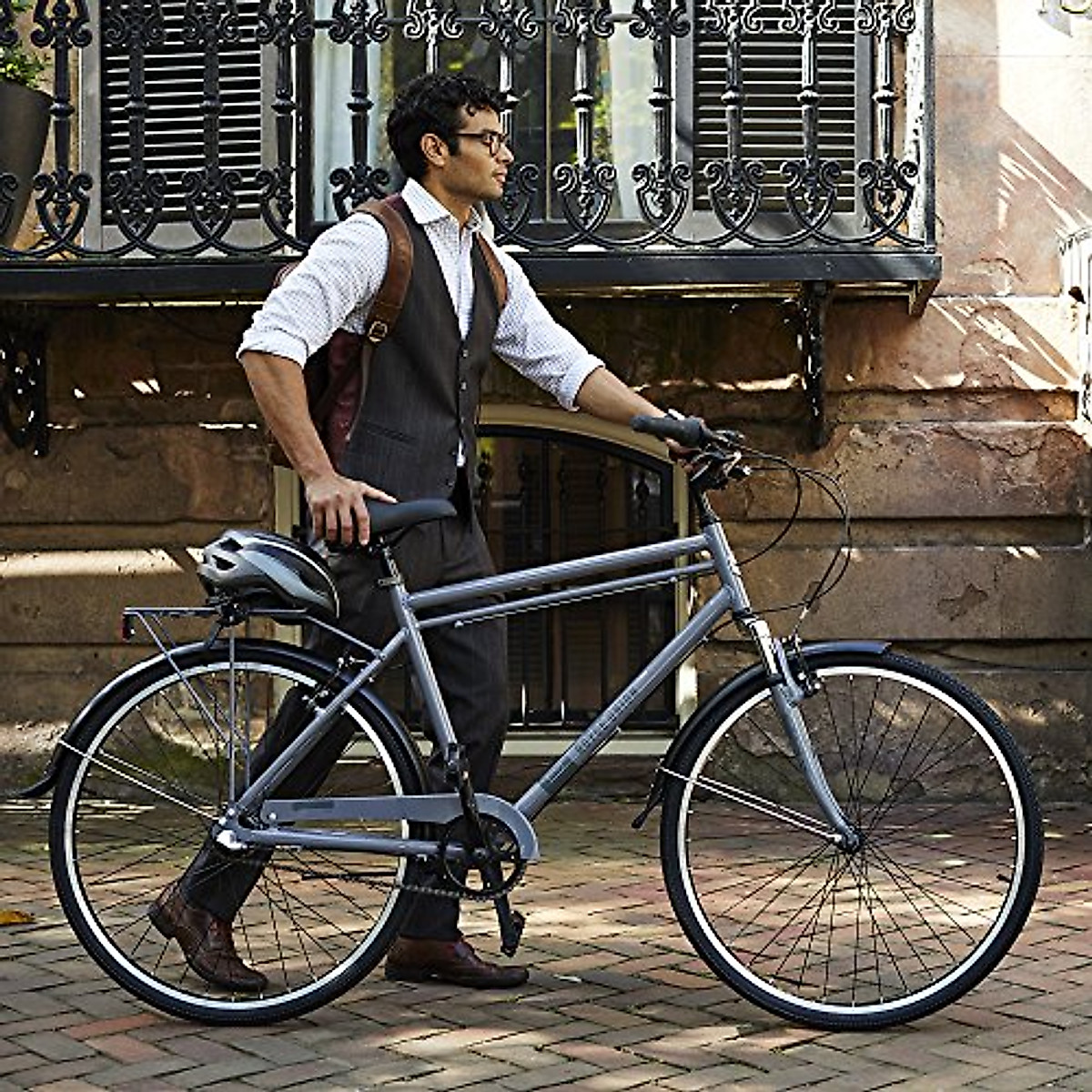 ROYCE UNION RMX 700c Mens 3-Speed Commuter Bike, 21" Aluminum Frame, Cool Gray