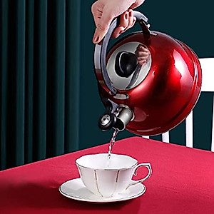 Cabilock Tea Kettle Electric 3L Stainless Steel Tea Kettle Whistling Kettle Sound Water Kettle Stovetop Teapot Boiling Kettle Water Boiler for Gas Stove Stovetop Pour Over Coffee Kettle