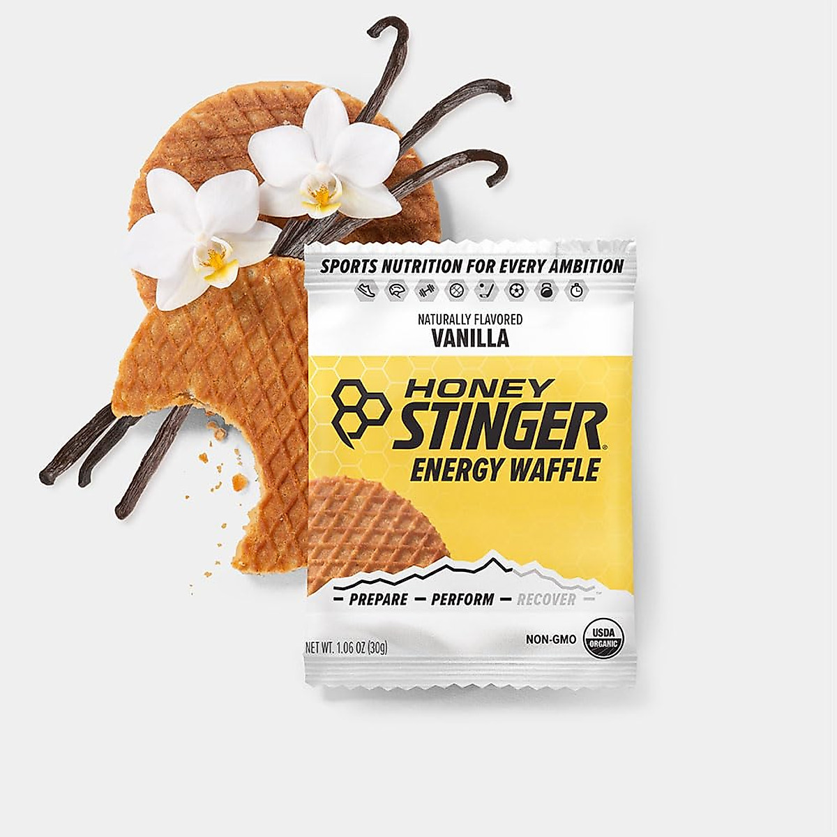 Honey Stinger Organic Waffles - Variety Pack – 12 Count – 4 of Each Flavor – Energy Source for Any Activity – Honey, Vanilla & Chocolate – Plus Sticker and Custom Polybag