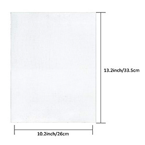 Pllieay 5 Pieces 7 Count Plastic Mesh Canvas Sheets for Embroidery, Acrylic Yarn Crafting, Knit and Crochet Projects (10.2 x 13.2 inch, Come with 4 Pieces Weaving Needles)