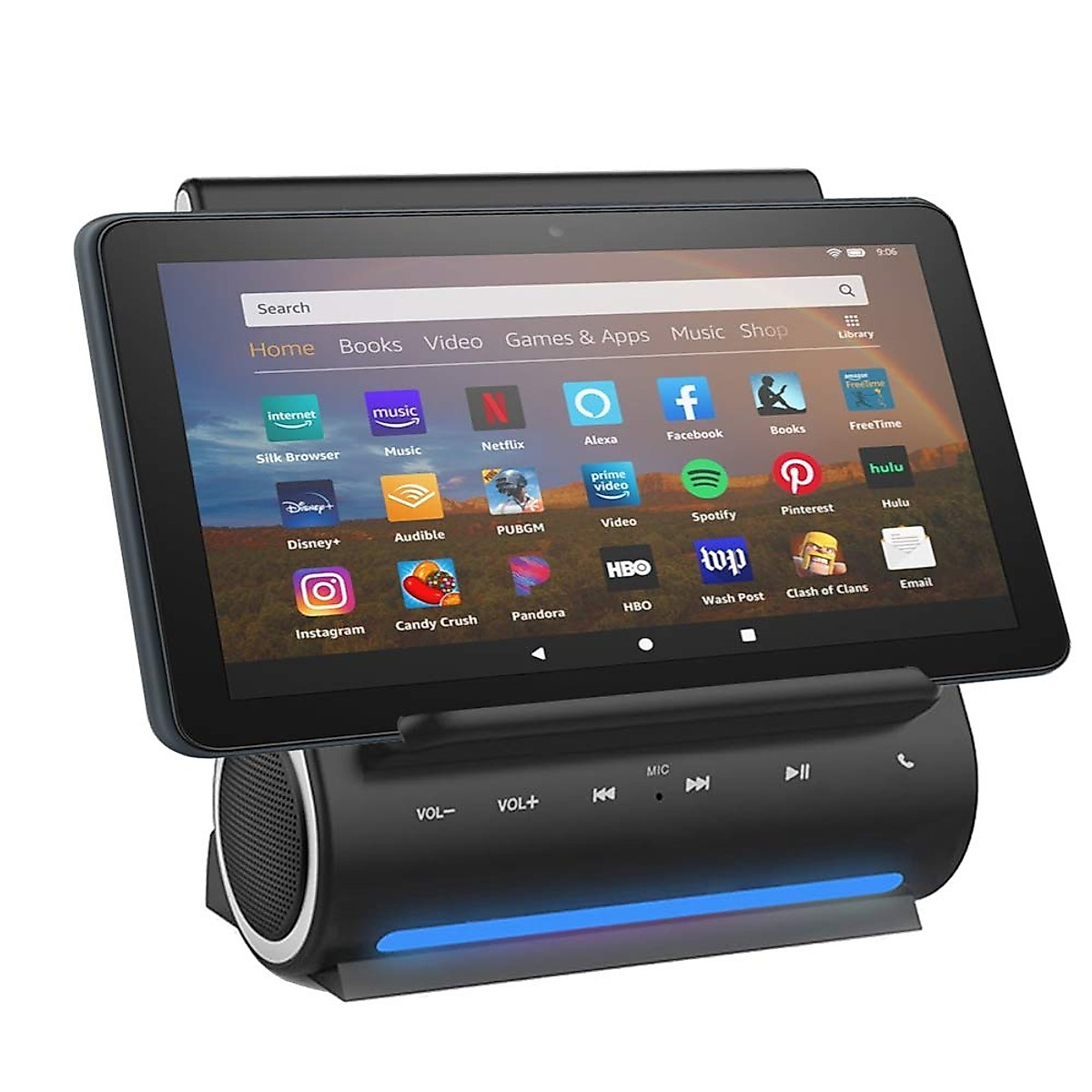 Fast Charging Wireless Charger, Bluetooth Premium Speakers, Docking Station with Built in Mic Handsfree Call, 4 in 1 Station for iPhone 16/15/14/13/12/11/X Samsung Galaxy S24/S23/S22/S21/S20