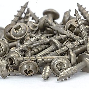 Rok Hardware #8 x 1" Pocket Hole Deck Screws Square Drive Round Washer Head Wood Deep Coarse 1000 Pack