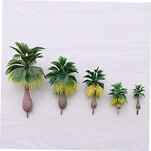 VILLCASE 30 Pcs Landscape Coconut Model Trees Faux Plant Mini Garden Accessories Rainforest Decor Model Railroad Scenery Supplies Miniature Home Decor Green Model Tree Set Supplies Palm