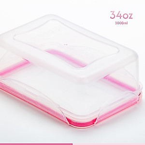 COVRESONET Airtight Food Container Set | 5 Pieces | 8oz & 34oz | Plum Red | Leakproof & Suitable For Home Food Storage