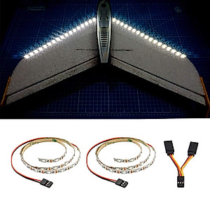 elechawk LED Light Strip for RC Fixed Wing Airplane Flying Wing Plane AR Wing Drone Model Car Truck (White)