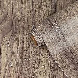 15.8" x 117" Light Wood Contact Paper Self Adhesive Wood Grain Wallpaper Peel and Stick Decorative Wood Vinyl Wrap for Cabinets Countertops Furniture Shelves Drawer Liner
