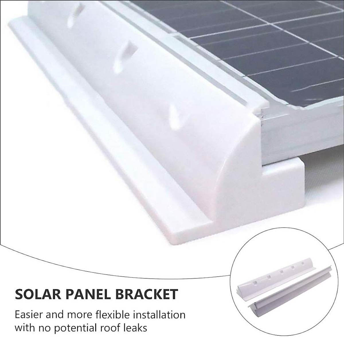 Cabilock 2pcs Solar Panel Side Mounting Brackets Marine Caravan Motorhome RV Solar Panel Side Mount Brackets Solar Panel Roof Installation Clamps White