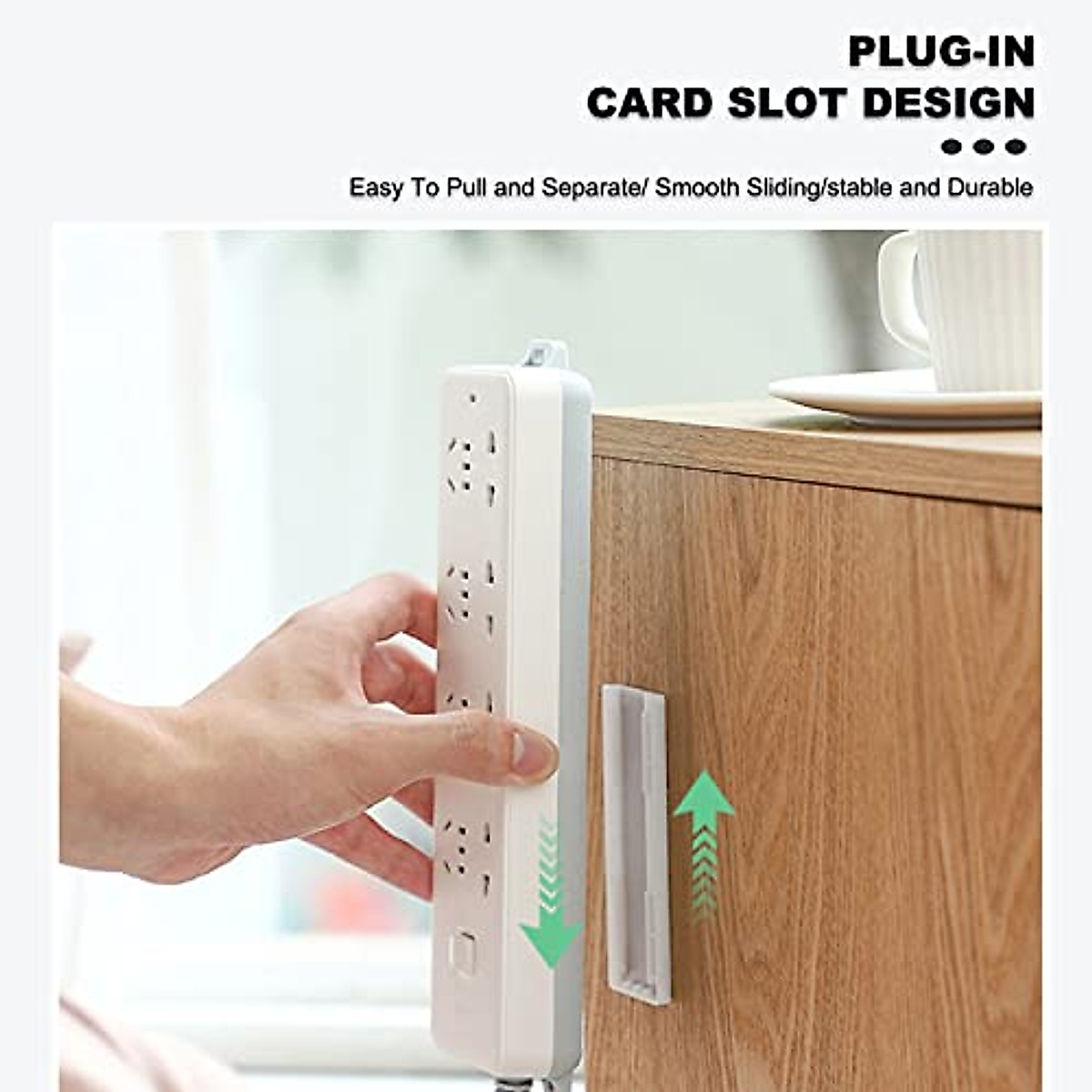 2023 Desktop Self-Adhesive Socket Fixer replacement, 12PCS Cable Management Punch Free Surge Protector, Cable Management Protector Adhesive Punch-Free Socket Holder for Kitchen Home and Office