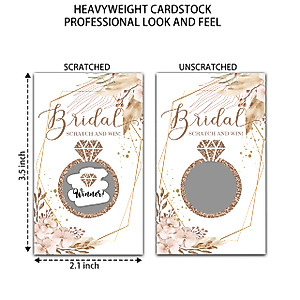 Bridal Shower Scratch Off Game Cards, Pampas Grass Greenery Bridal Lottery Tickets, Boho Floral Wedding Shower Games Ideas, Bachelorette Party Activities & Decorations (50 Pack)-09