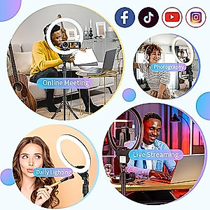 Sensyne 12" Ring Light with 62" Extendable Tripod Stand, LED Circle Light with RGB Modes for Selfies/Live Stream/Video Recording/TikTok/Photography