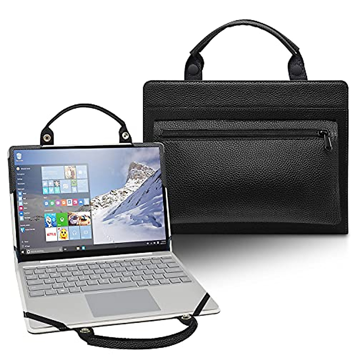 LiuShan 2 in 1 Protective Case + Portable Bag for 14" Lenovo Yoga 9i 14/ThinkBook 14s G2 ITL & Dell Inspiron 14 7490/Latitude 7410 7420 7430/Latitude 7410 7420 7430 2-in-1[Not fit Latitude 7400],Black