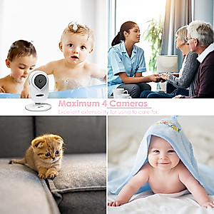 CanSHUO Baby Monitor, 2.4Ghz Video Baby Monitor with 900ft Long Range, Temperature, Infrared Night Vision, 2-Way Talk, High Capacity Battery