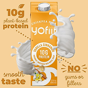 Yofiit Vanilla Cinnamon Plant Based Milk with Pea Protein and Flax - More Protein than Almond Milk - Non Dairy Coffee Creamer, Vegan & Shelf Stable | 10g Protein - 6 Pack