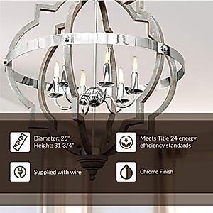 Sea Gull Lighting 5124906-846 Socorro Hall/Foyer Hanging Modern Fixture, Six - Light, White, Black, Silver
