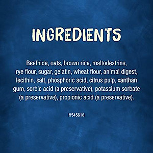 Purina Busy Rawhide Small/Medium Breed Dog Bones, Chewnola With Oats & Brown Rice - 10 ct. Pouch