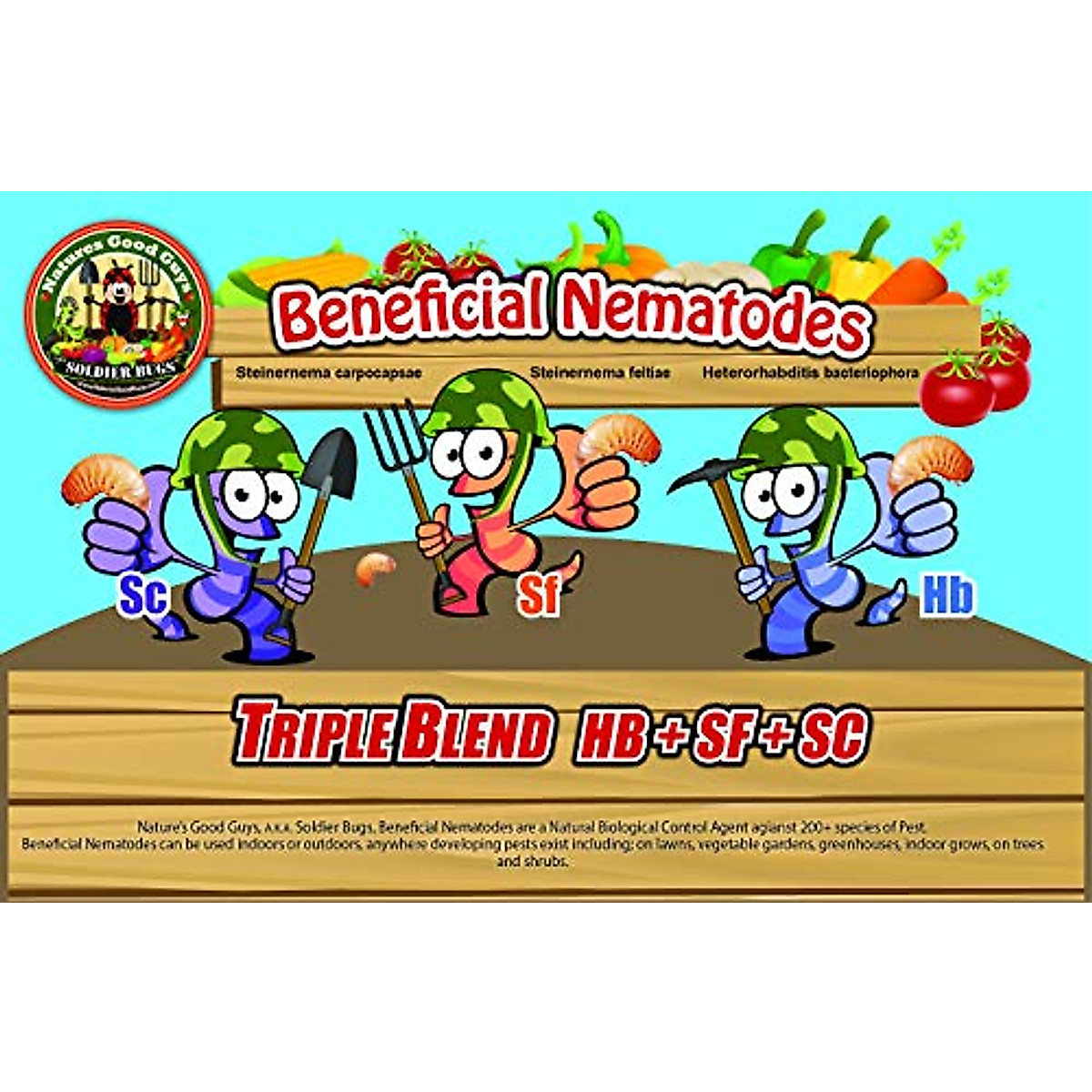 NaturesGoodGuys - Triple Blend Beneficial Nematodes HB+SC+SF (50 Million)