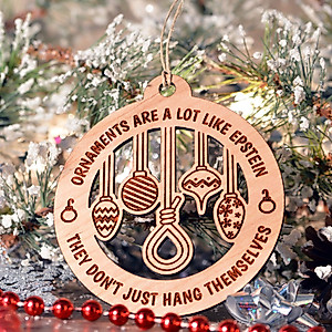 Vicien VHOB Epstein Didn't Kill Himself Wooden Christmas Tree Ornament, Popular Meme Ornament Gift