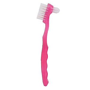 HURRISE Denture Brush, Denture Toothbrush False Teeth Brush, False Teeth Brush, Dirt Removal, Plaque Removal Ergonomic Double Sided Soft Hair Portable Professional ()