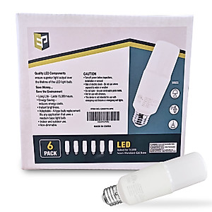 EP 75W Equivalent LED Bulb - 12W 1100 Lumens 5000K Daylight White Non-Dimmable E26 Medium Base - Bright Bulbs for Home, Bedroom, Office Lamp, 6 Pack