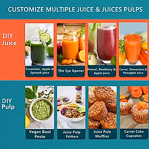Juicer Machines, Juilist New Generation Compact Centrifugal Juicer Extractor for Fruits and Vegetables with 3” Wide Mouth, 400W Motor Easy to Clean with Anti-Drip, BPA-Free, Recipe & Brush Included