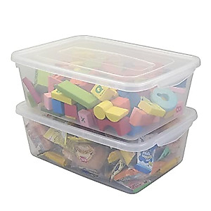 Morcte 4-Pack 14 L Plastic Storage Box, Clear Storage Bin