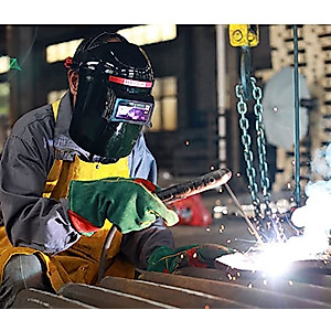 Welding Helmet, Auto Darkening Welding Face Shield, Solar Powered Welder Protective Gear for Arc Tig Mig CT TIG KR, 10 Protective Sheet Inlcuded