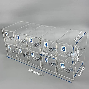 TZUTOGETHER Cell Phone Lock Box, Wall-Mounted Acrylic Cell Phones Storage Cabinet Storage Locker Box with Door Locks and Keys for Classroom Office Employees