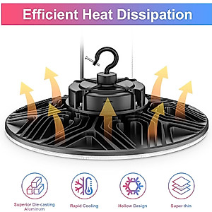 OPENLUX 9 Pack 150W UFO LED High Bay Light 22,500lm 5000K UL Listed Dimmable High Bay LED Shop Light (Dimmer Remote Controller Included) LED Warehouse Lights 5' Cable AC 100-277V
