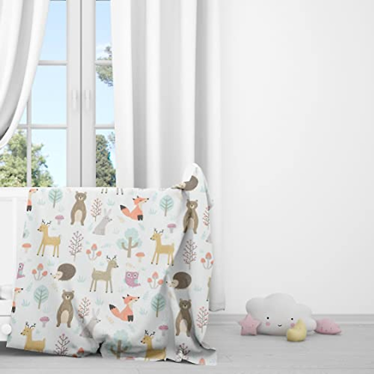 HOPPO Baby&Kids Pack n Play Fitted Pack n Play Playard Sheets Set-2 Pack Portable Mini Crib Sheets, Playard Mattress Cover Soft Cotton, Jungle, Forest & Animals