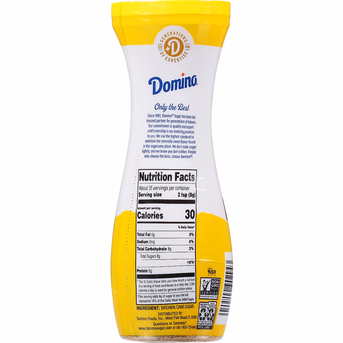 Domino® Light Brown Sugar, Pourable Brown Sugar, 10 oz Flip Top Canister (Pack of 3)