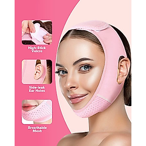 FairyFace Reusable V Line Lifting Mask, Double Chin Reducer, Chin Strap, Face Belt, Lift and Tighten the Face to Prevent Sagging, Create a V Shaped Face Full of Vitality