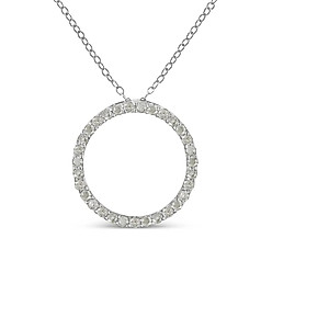 ERAA Jewel 3 CT Round Colorless Moissanite Engagement Pendant, Wedding Bridal Pendant, Eternity Sterling Silver Solid Diamond Solitaire -Prong Anniversary Promise Gift for Her